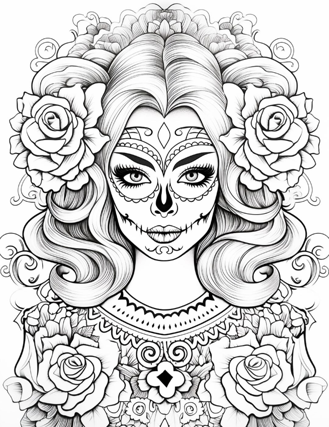 50 Adult Sugar Skull Girl Coloring Pages Adult and Kid Coloring Pages ...