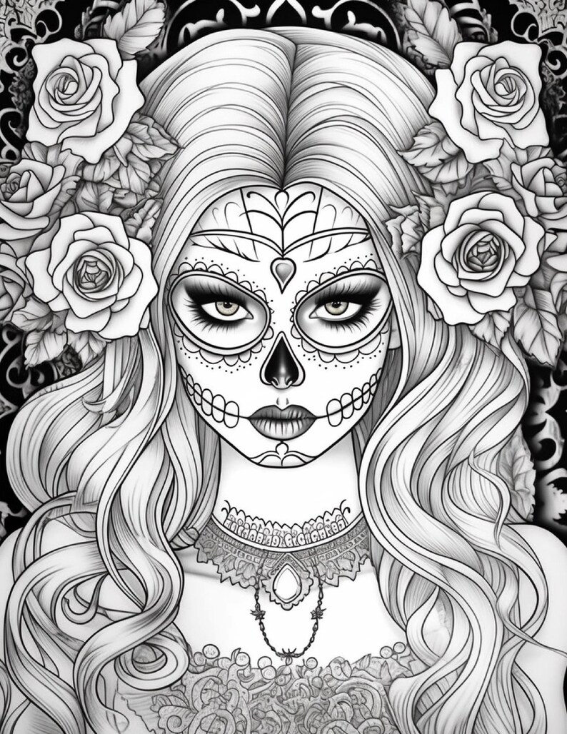 50 Adult Sugar Skull Girl Coloring Pages Adult and Kid Coloring Pages ...