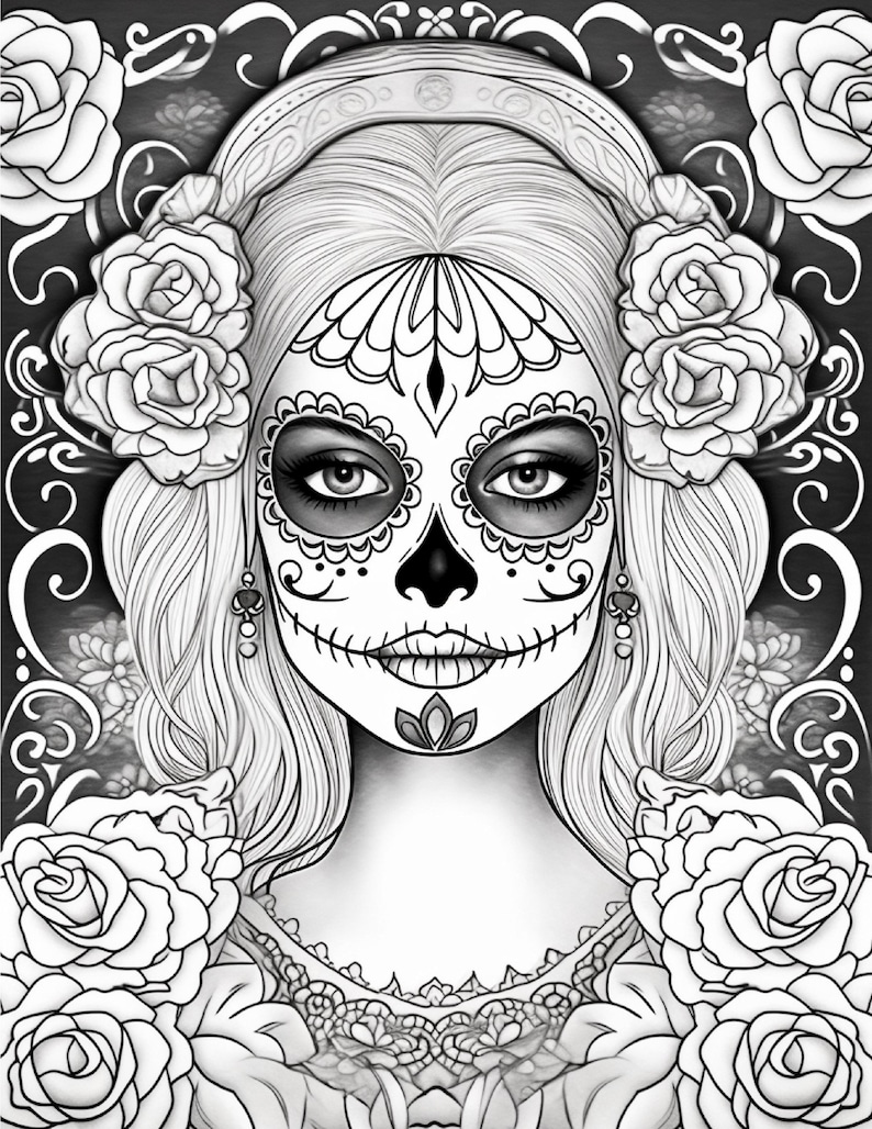 50 Adult Sugar Skull Girl Coloring Pages Adult and Kid Coloring Pages ...