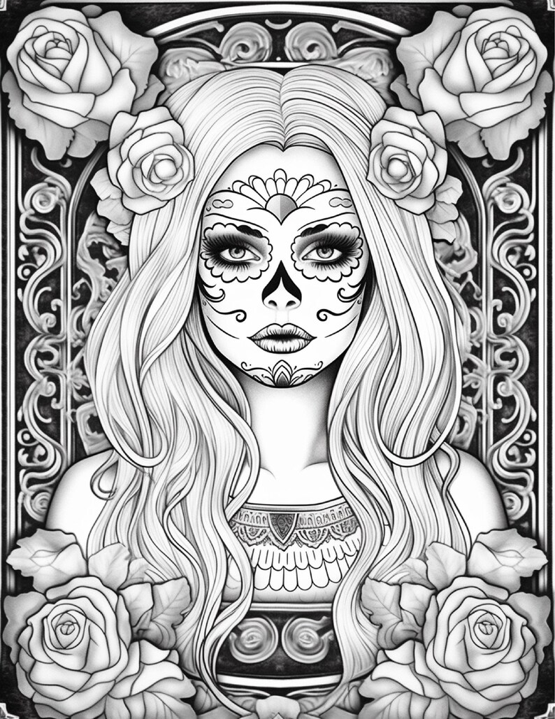 50 Adult Sugar Skull Girl Coloring Pages Adult and Kid Coloring Pages ...