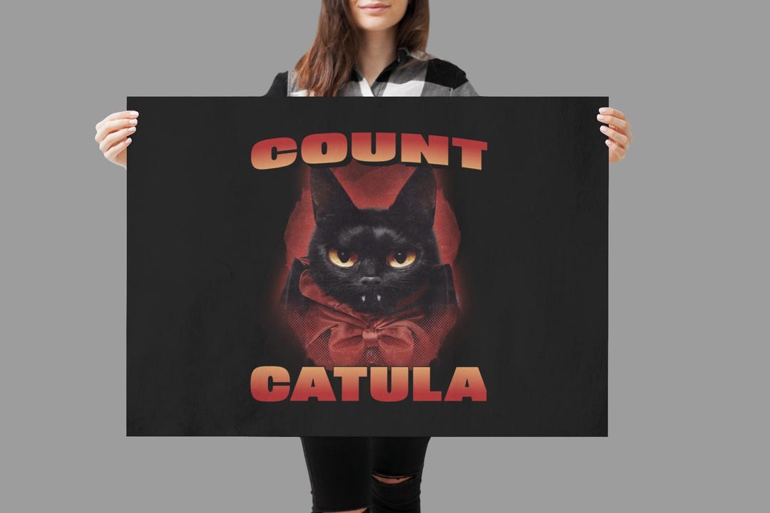 Count Catula Halloween Decoration Funny Matte Vertical Posters Cat ...