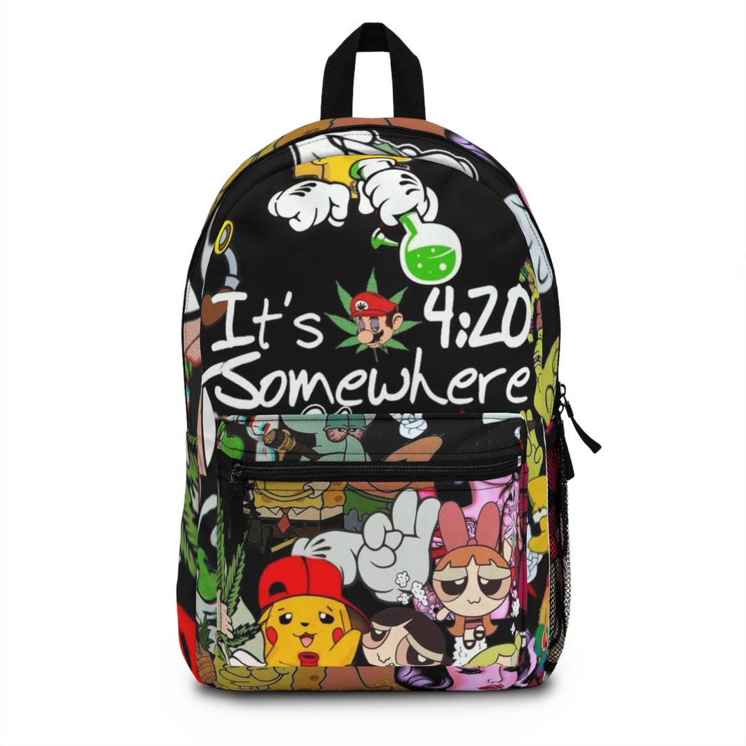 Its 420 Somewhere Pot Head and Stoner Backpack Bookbag Polyester 1.3 ...
