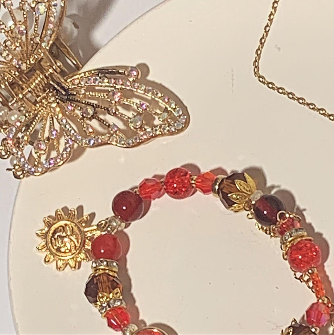 Azula Red Aesthetic Crystal Bead Bracelet Inspired Fire Themed - Etsy