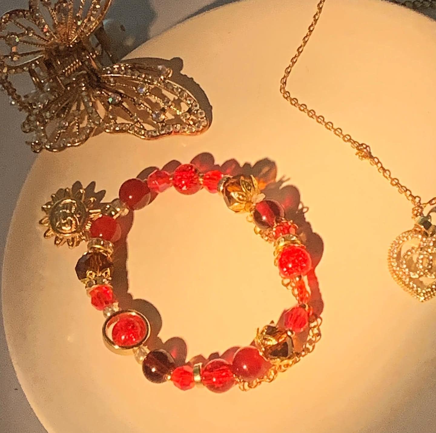 Azula Red Aesthetic Crystal Bead Bracelet Inspired Fire Themed - Etsy