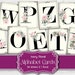 Ivory Alphabet Cards, Green & Pink Floral Letter Tags, Cream Printable ...