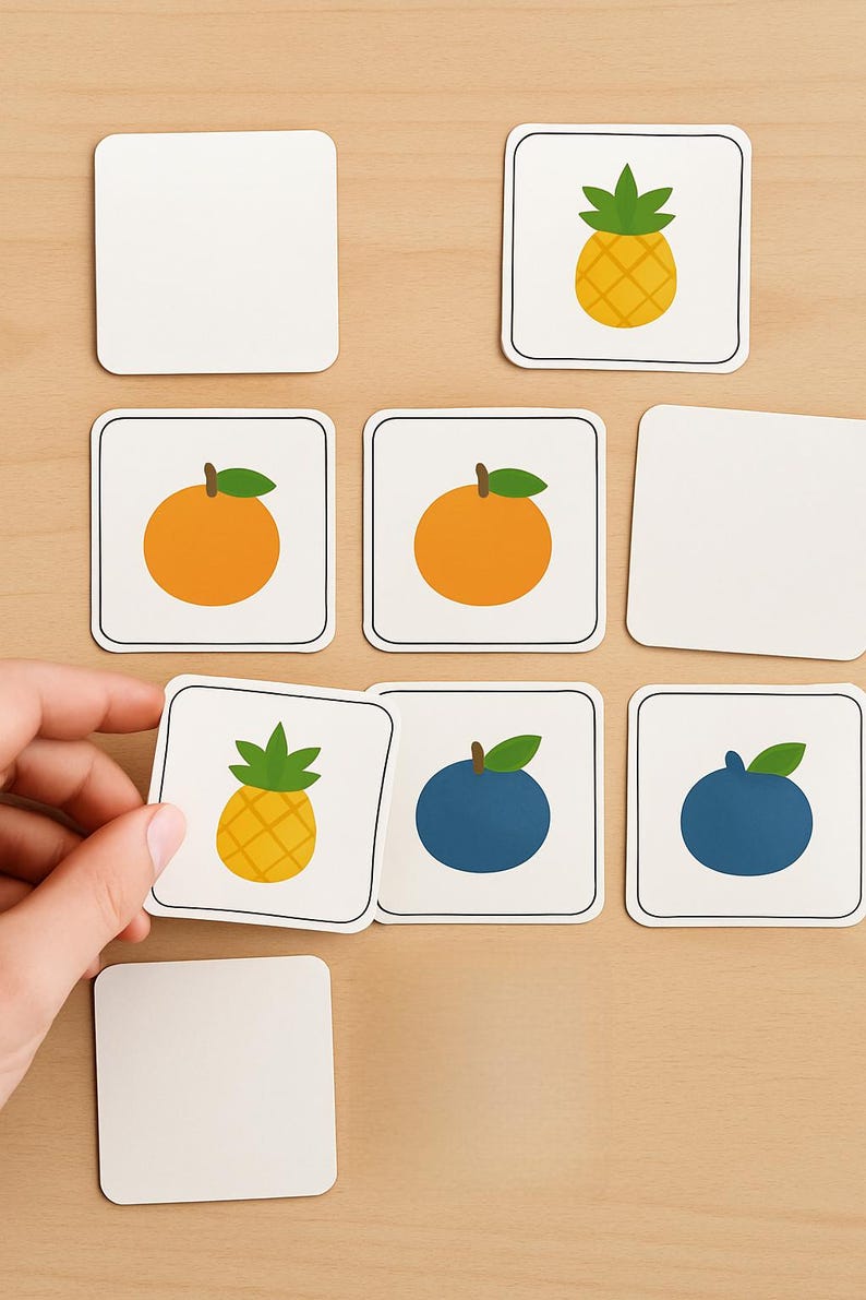 Printable Fruit Memory Game – Matching Cards for Kids, Preschool ...