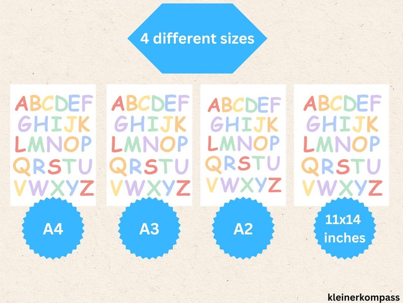 Minimalist Alphabet Poster for Kids – Colorful ABC Wall Art Printable ...