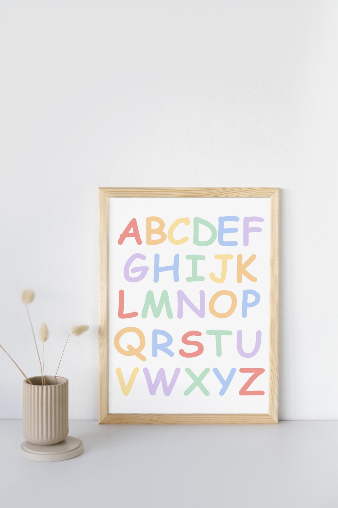 Minimalist Alphabet Poster for Kids – Colorful ABC Wall Art Printable ...