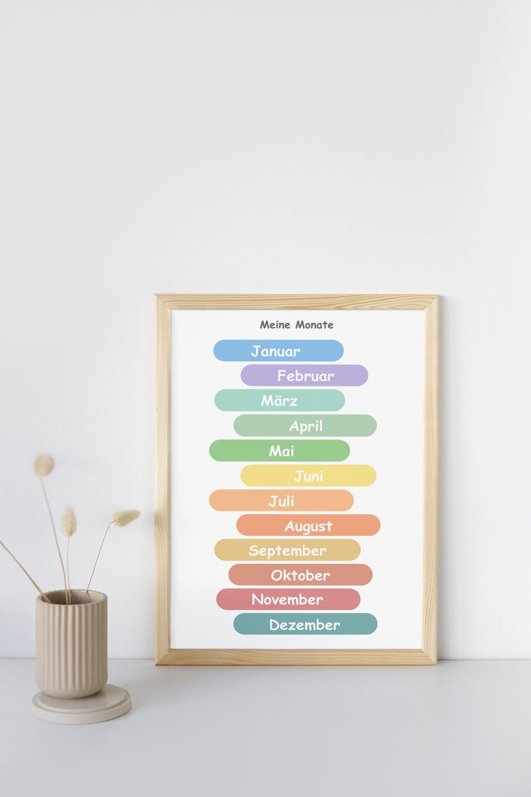 My Months Poster | Colorful Learning Poster for Children | Pastel Wall ...