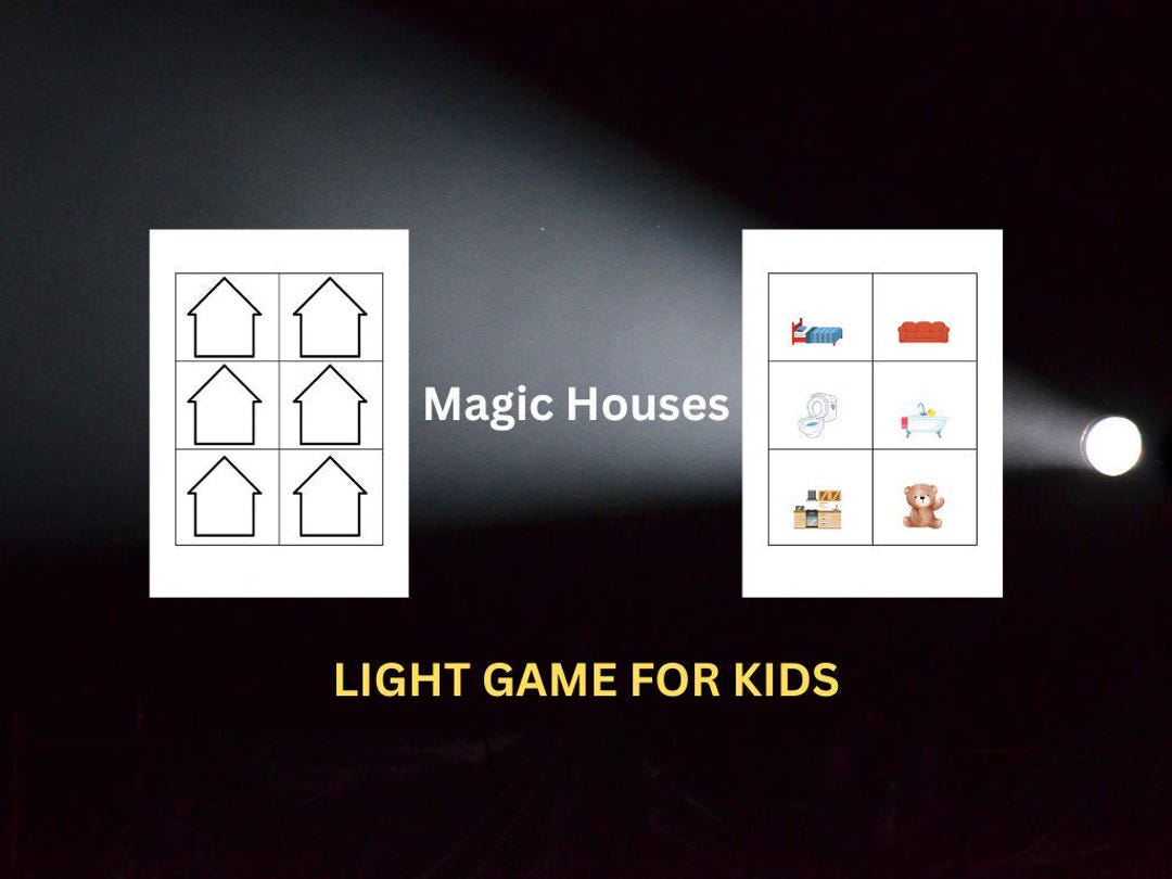 Flashlight Reveal House Activity – Printable Home Objects Game for Kids ...