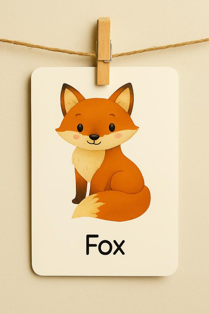 Woodland Animals Flashcards – 12 Printable Forest Animal Cards for Kids ...