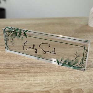 Teacher Desk Name Plate Green Acrylic Name Block Custom Office ...