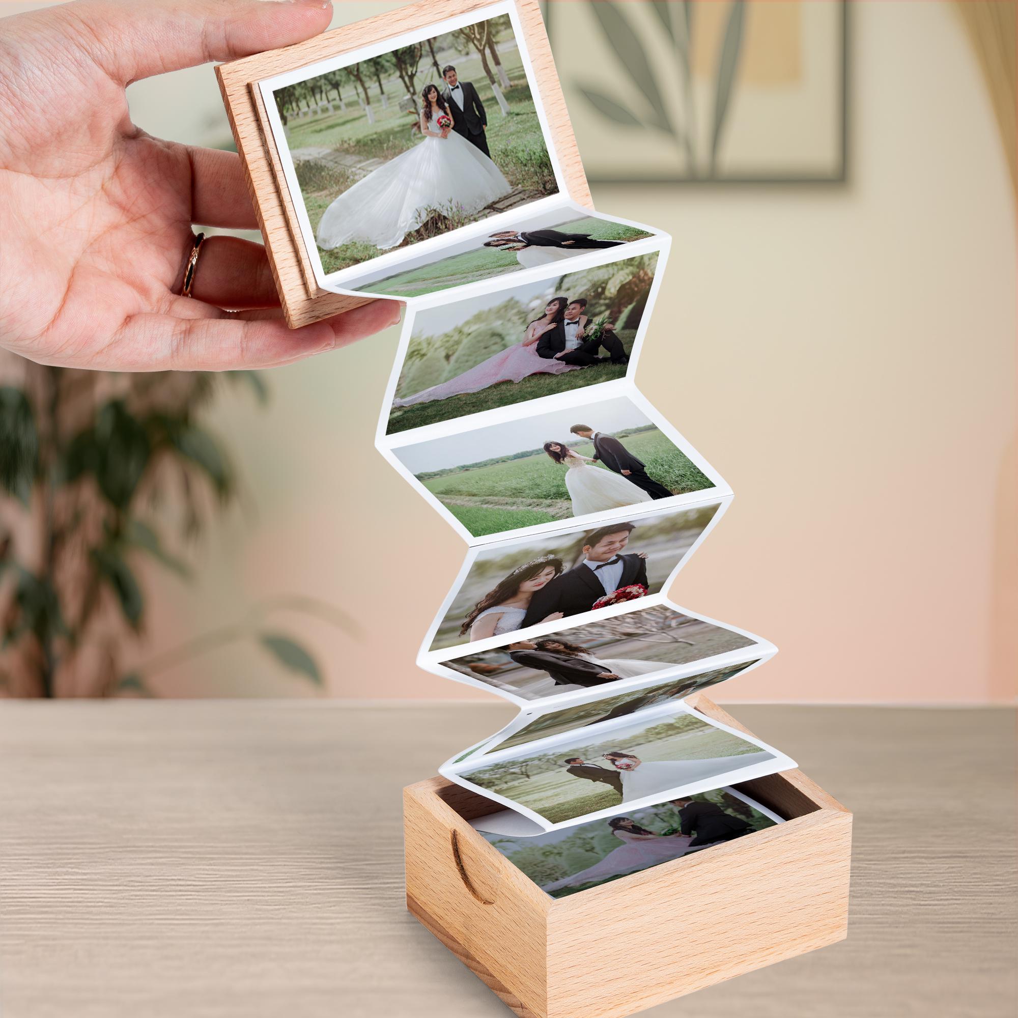 Pull Out Photo Box: Handmade Accordion Memory Box for Wedding Custom ...