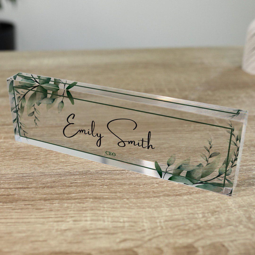 Graduation Gift Acrylic Desk Name Plate Custom Acrylic Desk Sign Name ...