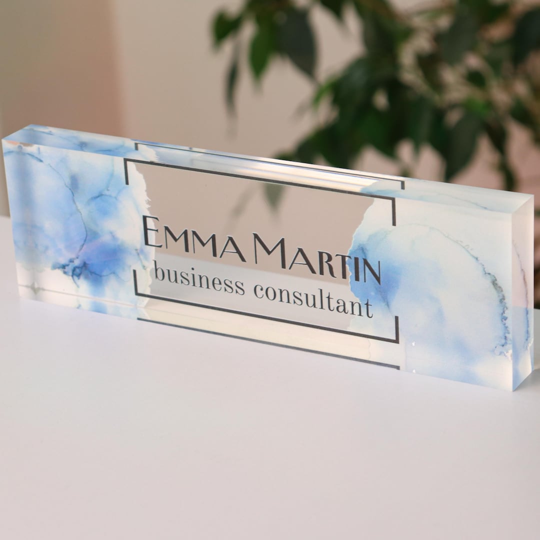 Teacher Desk Name Plate Acrylic Desk Sign Custom Nameplate Elegant ...