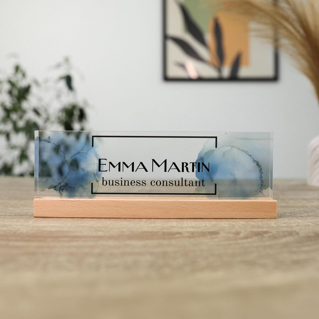 Desk Name Plate Personalized Office Desk Name Sign Acrylic Custom Decor ...
