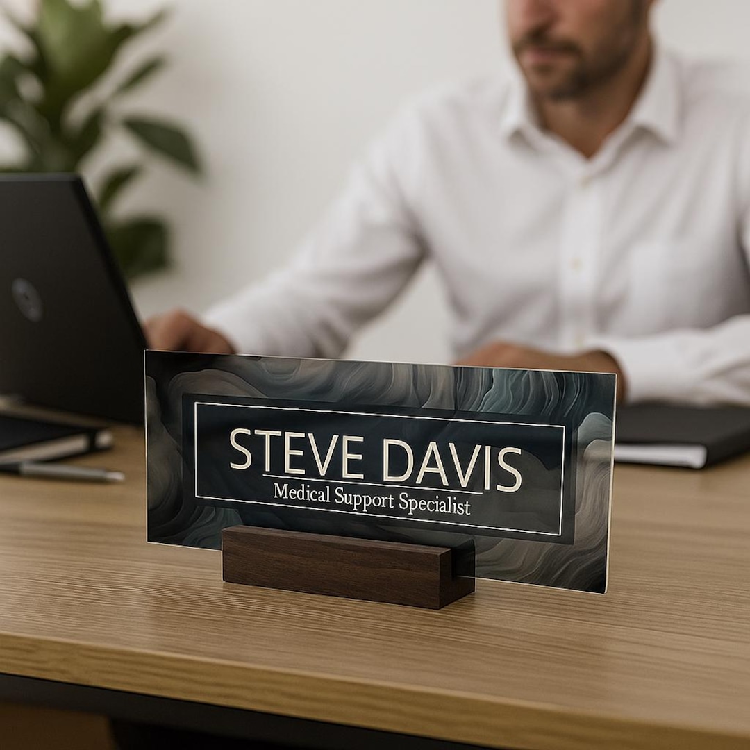 Desk Name Plaque Elegant Desk Decor for Professionals Perfect for Home ...