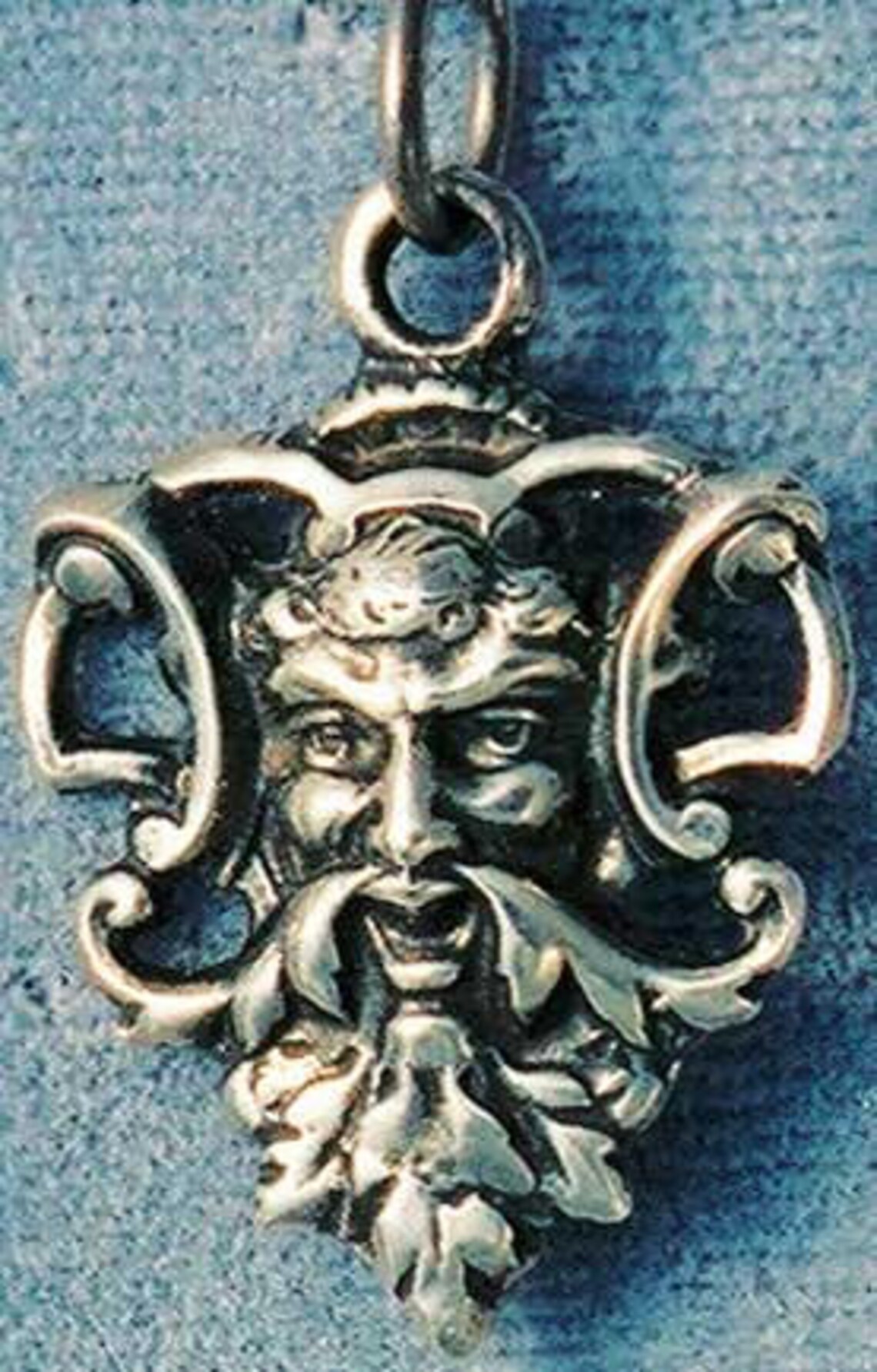 Medium Green Man Sterling Silver Pendant Charm - Etsy