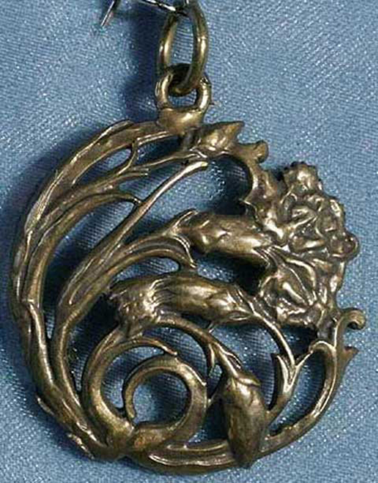 Art Nouveau Carnation Bronze Pendant - Etsy
