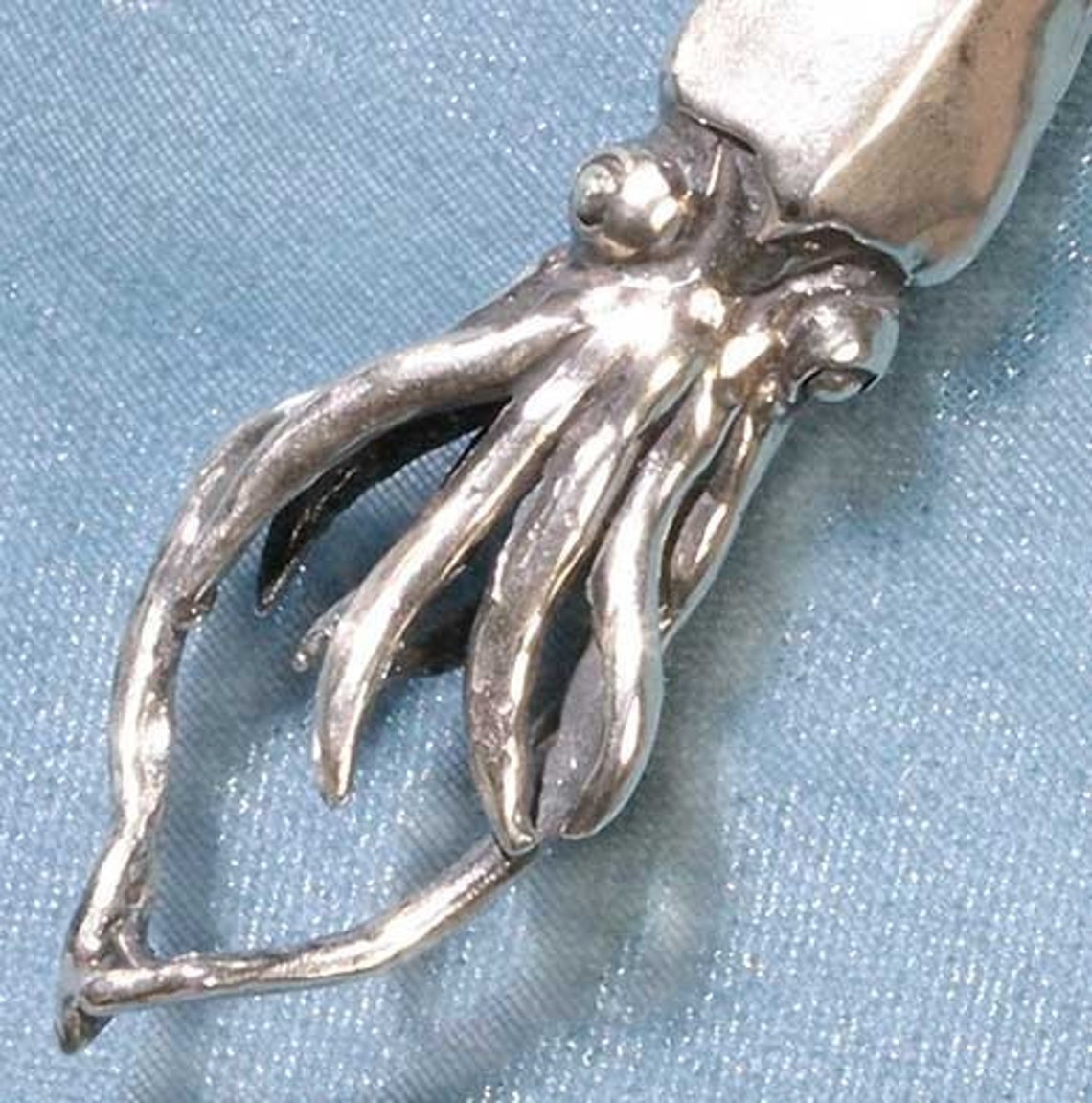 Squid Sterling Silver Pendant | Etsy