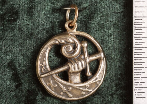 Excalibur Bronze Pendant Charm | Etsy