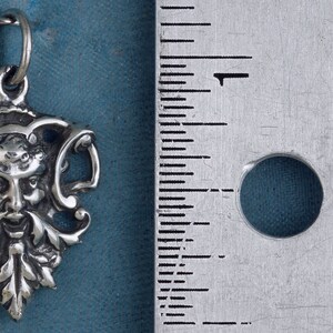 Medium Green Man Sterling Silver Pendant Charm - Etsy