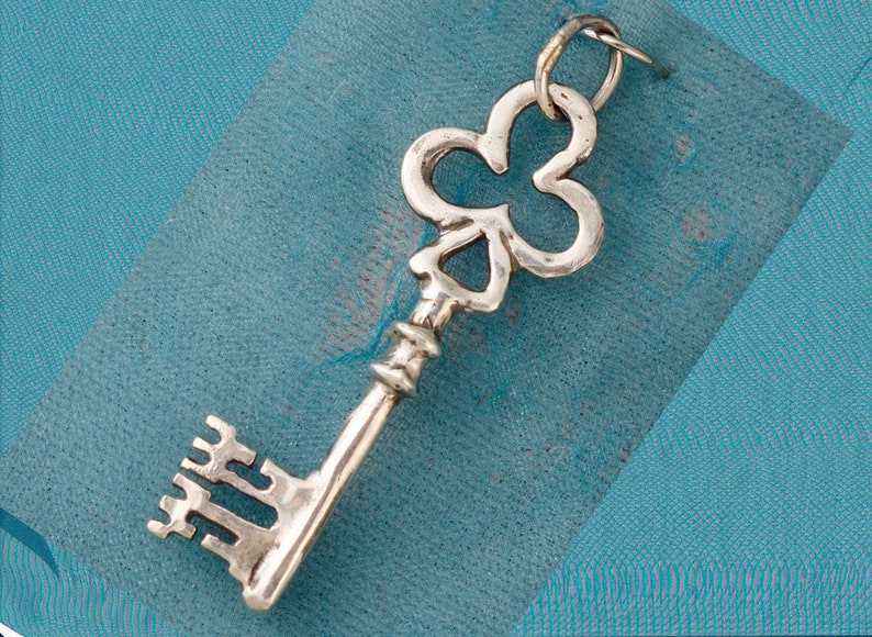 3D Key Sterling Silver Pendant Charm - Etsy
