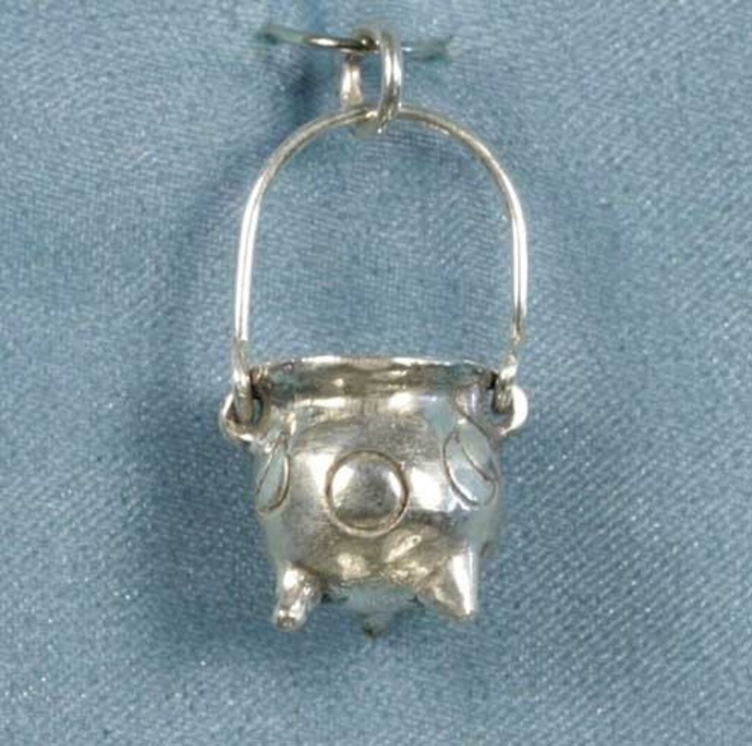 Cauldron Sterling Silver Pendant Charm - Etsy