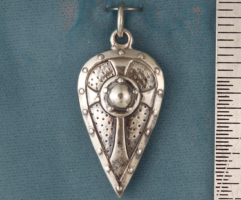 Crusader Cross Kite Leaf Shape Shield Sterling Silver Pendant | Etsy