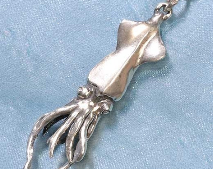 Squid Sterling Silver Pendant - Etsy
