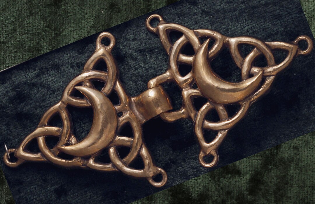 Celtic Moon Solid Bronze Large Cloak Clasp - Etsy