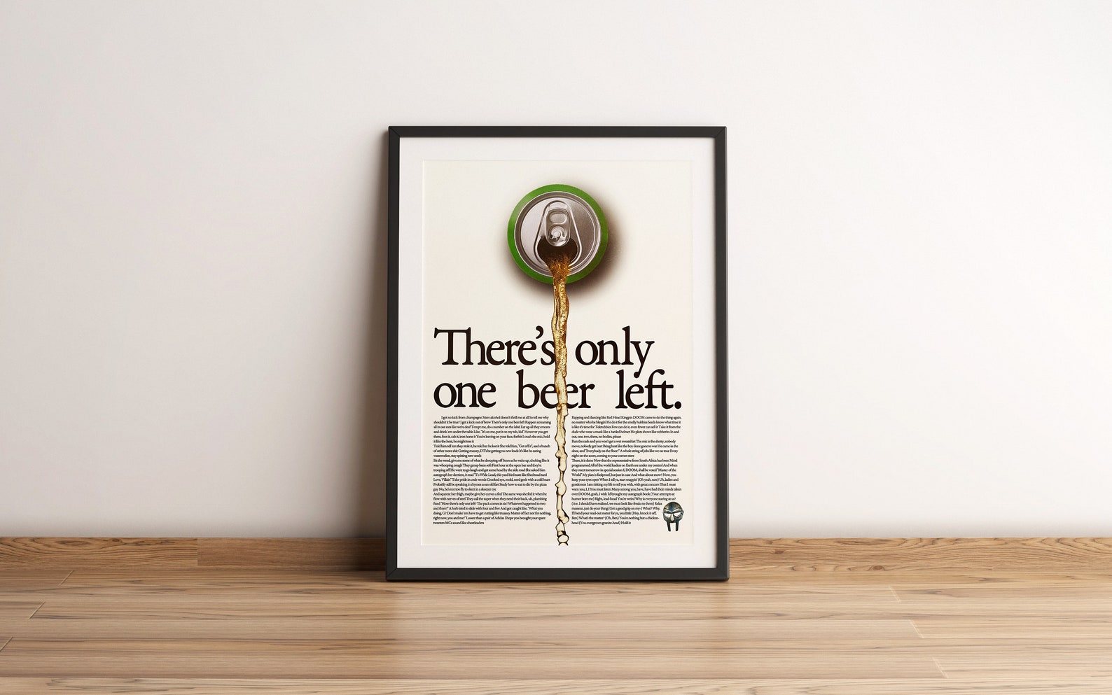 MF DOOM One Beer Vintage Style Poster, Typography Poster, Rap Poster ...