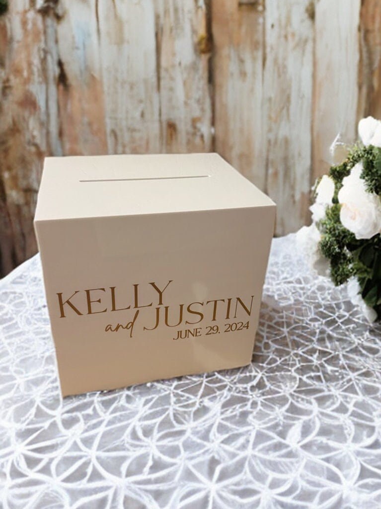 Acrylic Card Box With Lock Personalized Card Box Money Box Wedding ...