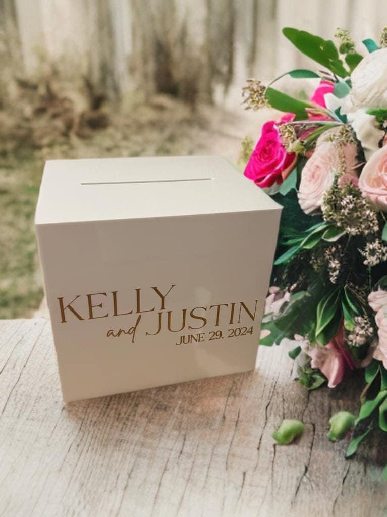 Acrylic Card Box With Lock Personalized Card Box Money Box Wedding ...