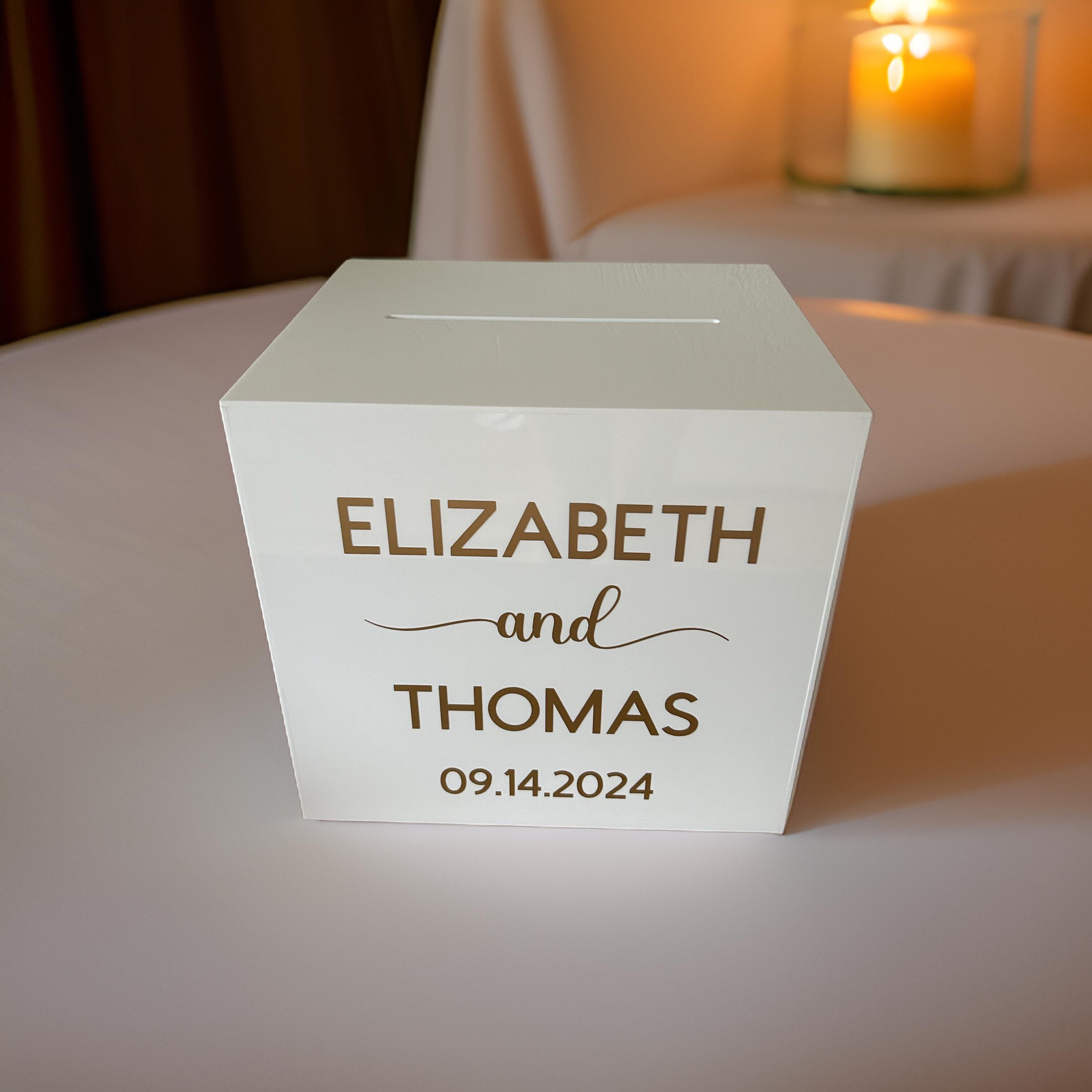 Personalized Wedding Card Box With Lock and Key, Wedding Memory Box ...