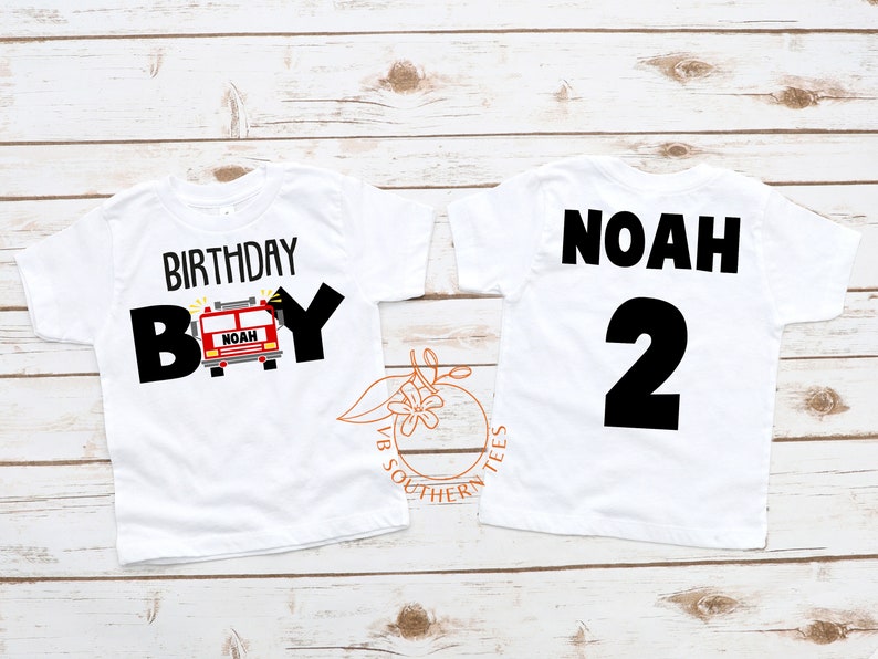 Birthday Boy Fire Truck Shirt | Fire Truck Birthday Shirt ...