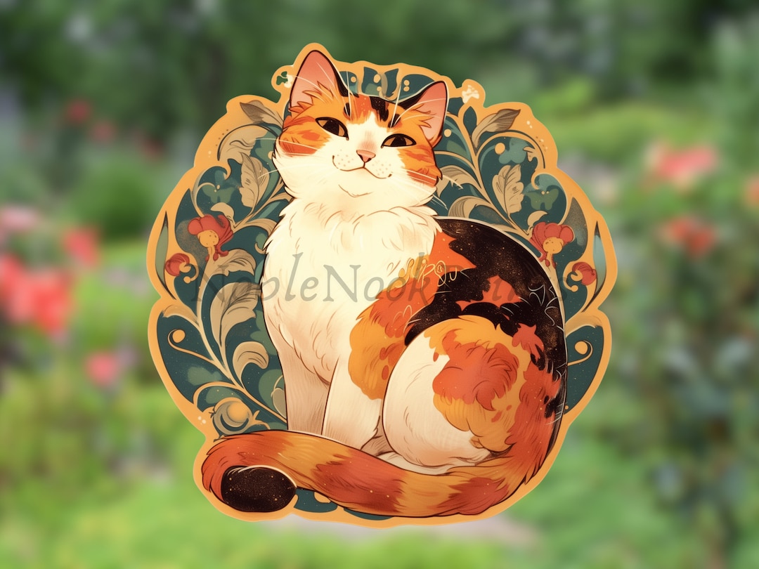Calico Cat Sticker - Glossy, Durable, Scratch-resistant - Perfect for ...