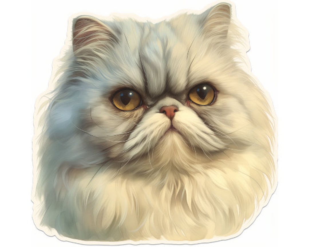 Persian Cat Sticker Glossy, Durable, Scratch-resistant Perfect for ...