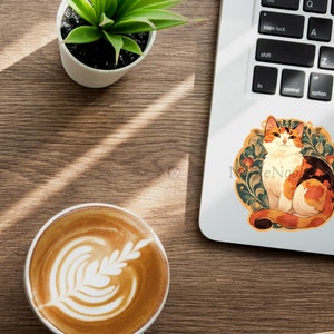 Calico Cat Sticker - Glossy, Durable, Scratch-resistant - Perfect for ...