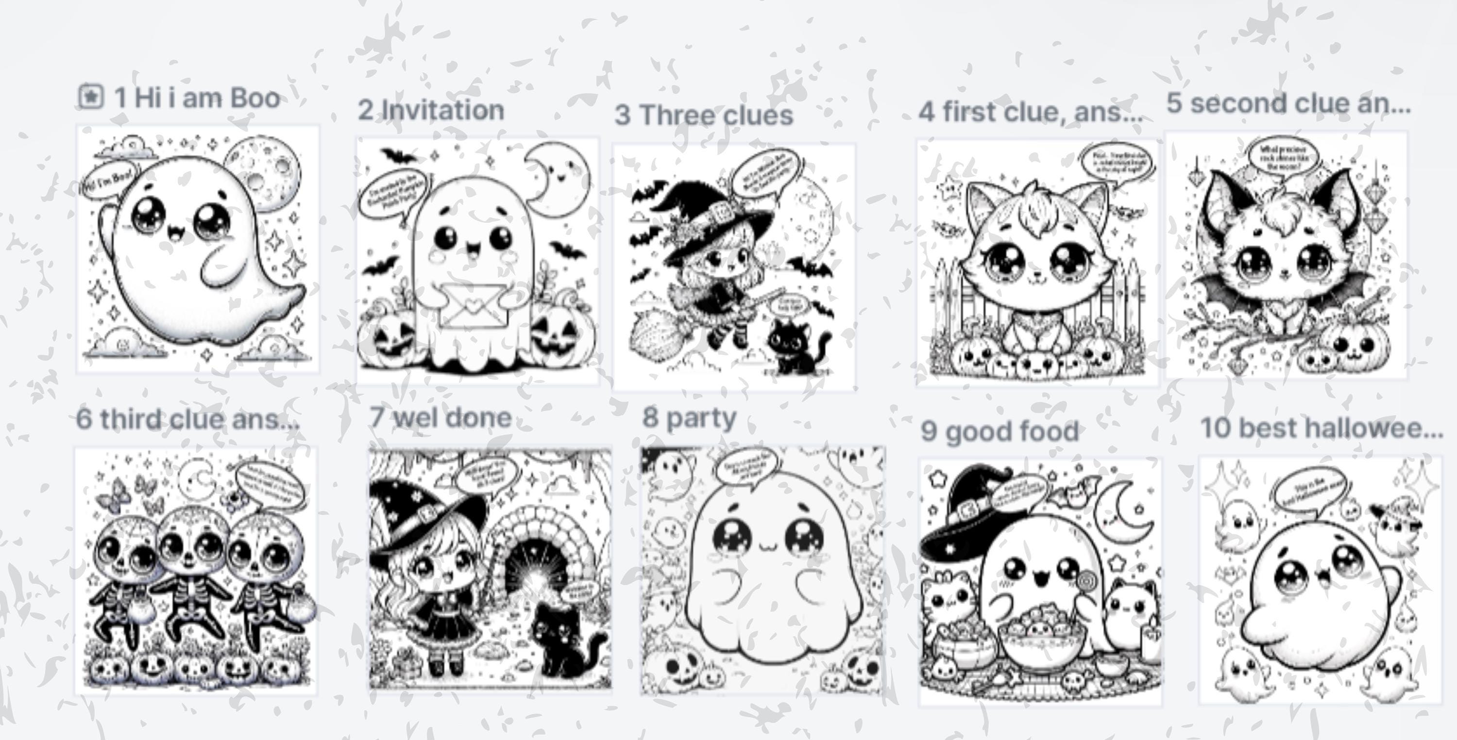 Printable Storybook Halloween Coloring Book, Ghost Adventures for Kids ...
