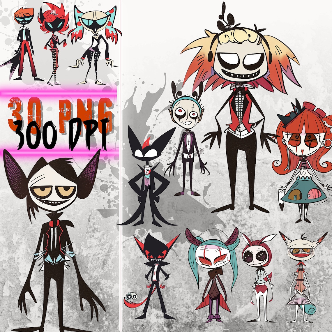 Hazbin Hotel Clipart Set: High-quality Character | 30 PNG - Etsy