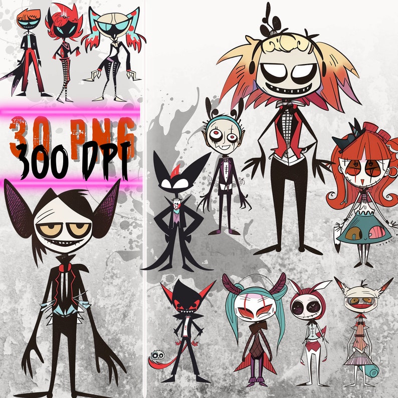 Hazbin Hotel Clipart Set: High-quality Character | 30 PNG - Etsy
