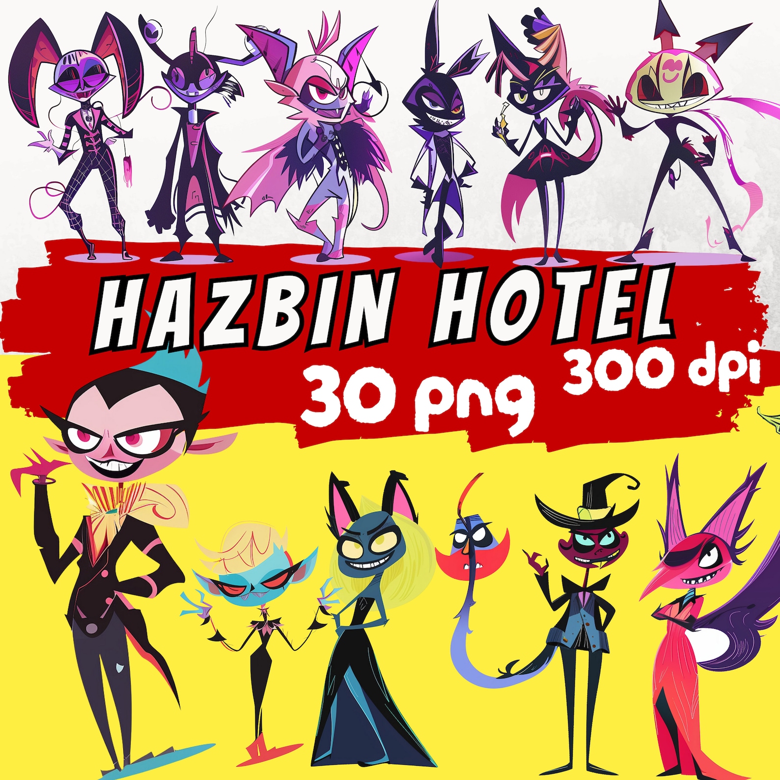 Hazbin Hotel Clipart Set: High-quality Character | 30 PNG - Etsy