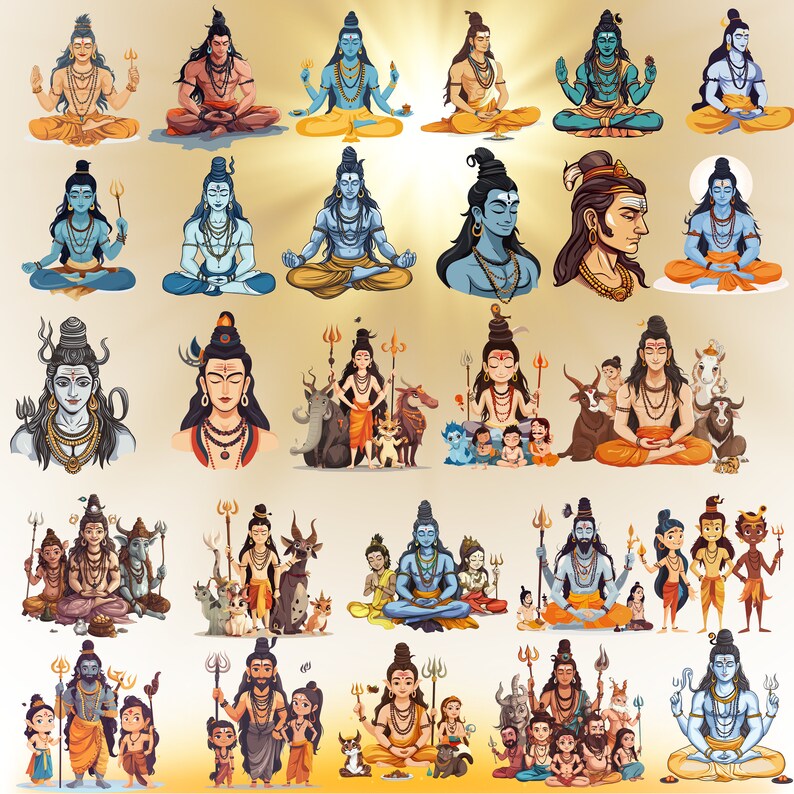 Lord Shiva PNG Bundle 34 High-quality Hindu Deity Clipart, Digital Art ...