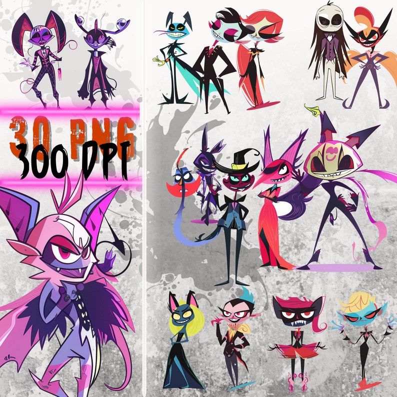 Hazbin Hotel Clipart Set: High-quality Character | 30 PNG - Etsy
