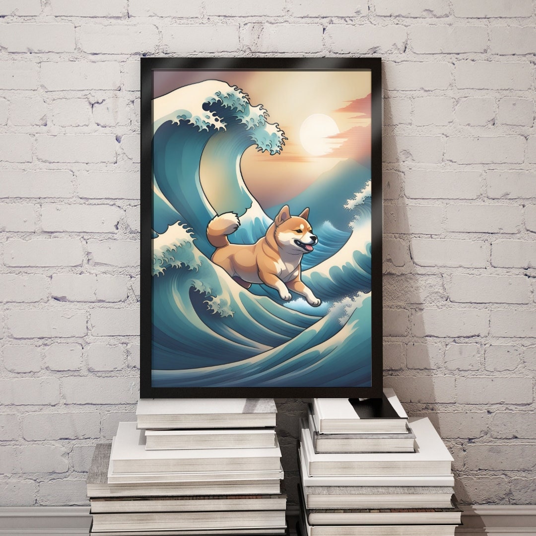 Shiba Inu the Great Wave Art | Shiba Inu Wall Decor | Pet Lover Gift ...