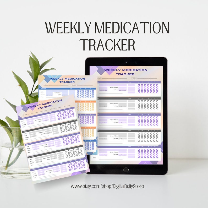 Printable Daily Medication Tracker Log Editable Canva Template for ...
