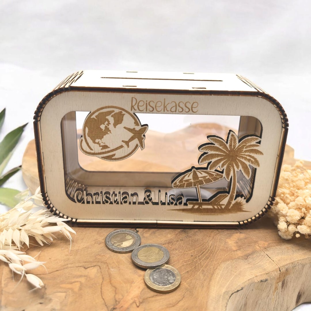 Money Box Travel Fund Personalized With Name, Money Gift, Piggy Bank ...