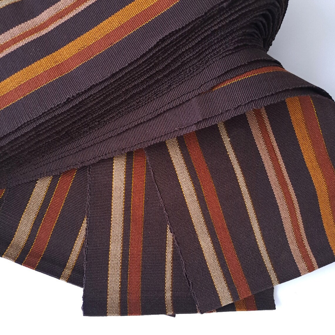 Brown Aso Oke, Brown Strip Textile, Yoruba Fabric, Cotton Aso Oke ...