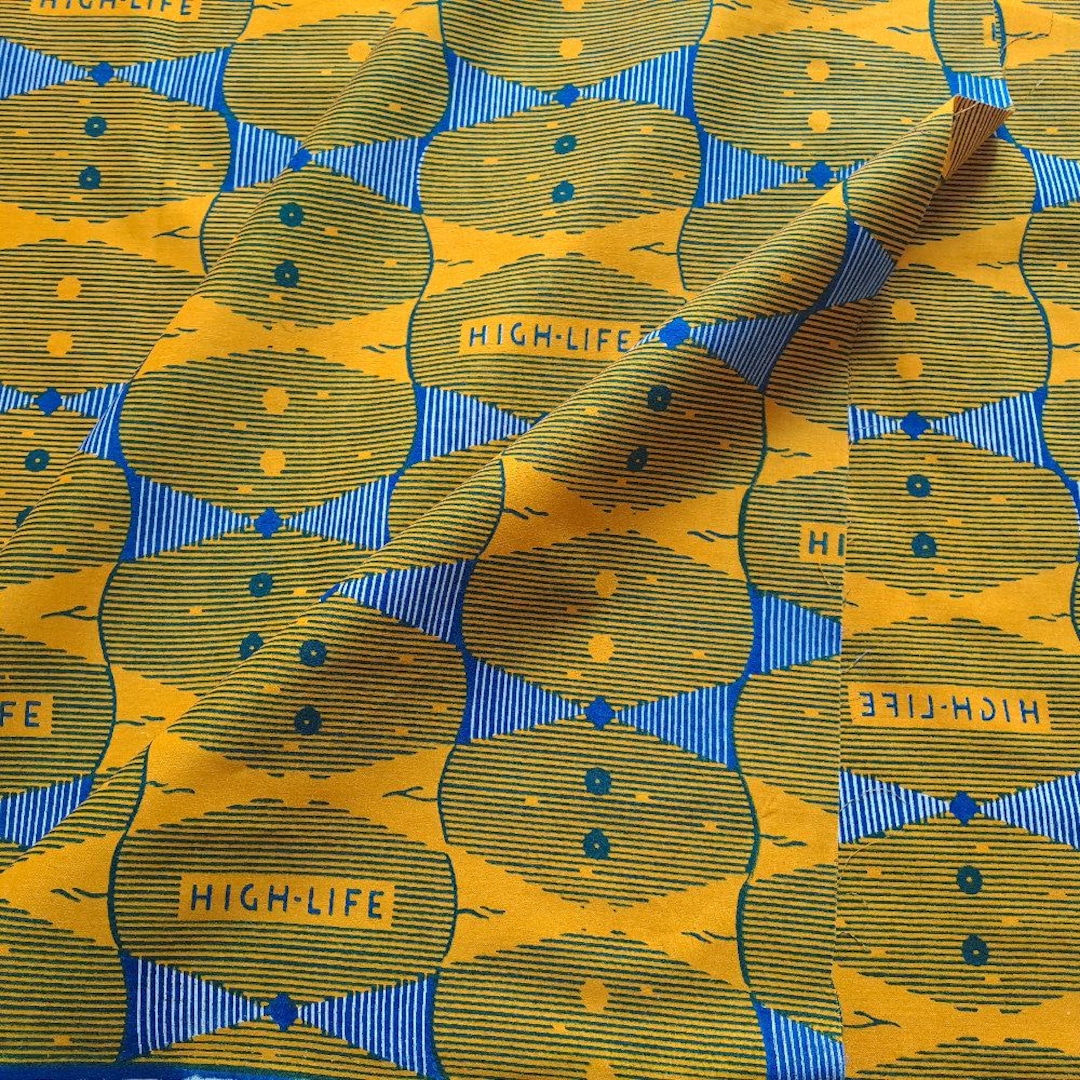 Yellow and Blue Ankara, Yellow African Wax Print Fabric, Ghana Print ...